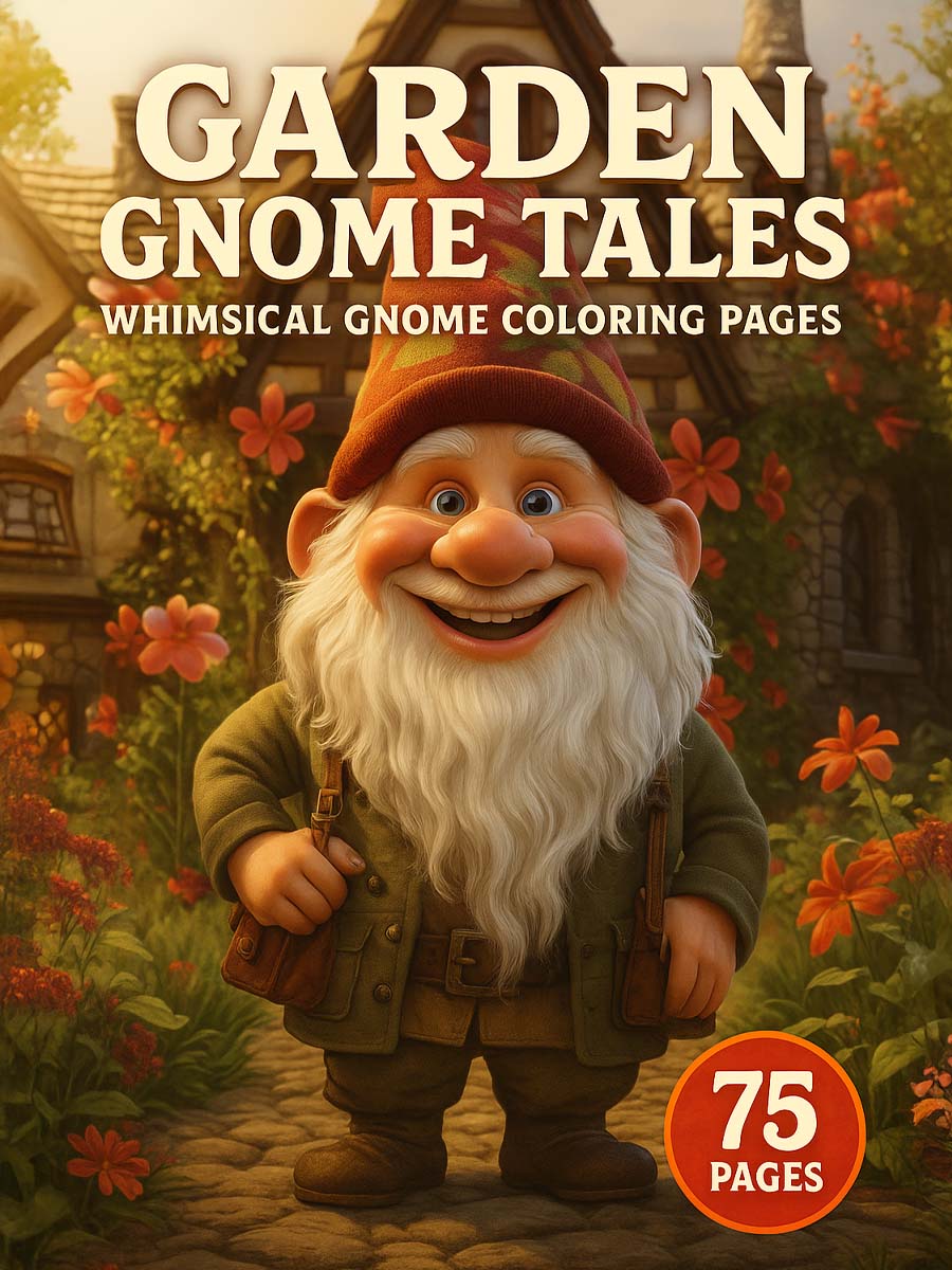 Garden Gnome Tales – 75 Whimsical Gnome Coloring Pages | English ...